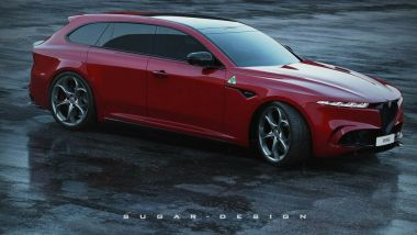 Rendering di Alfa Romeo Giulia Quadrifoglio station wagon