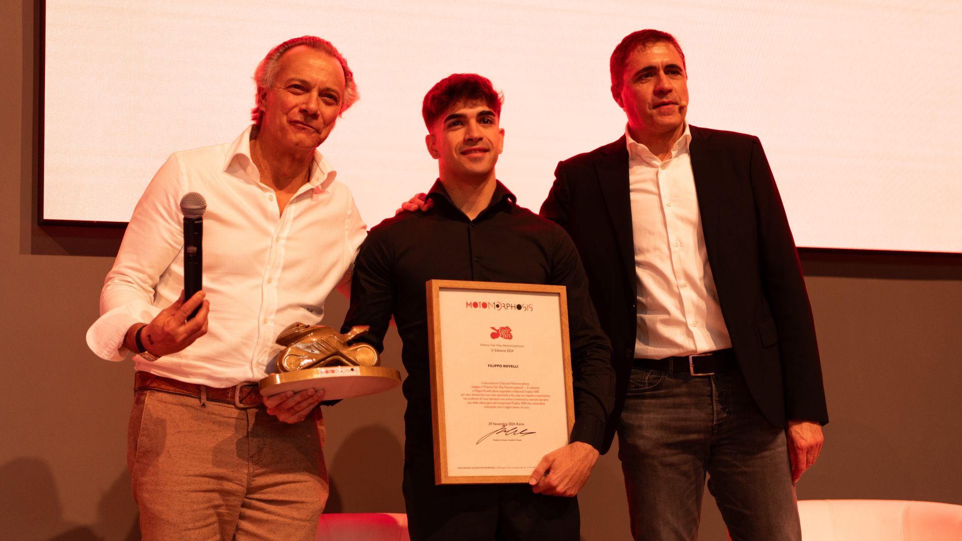 Filippo Rovelli premiato con il premio Fair Play Motomorphosis.