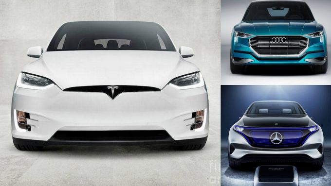 Parigi 2018 Audi e tron vs Mercedes EQC vs Tesla Model X